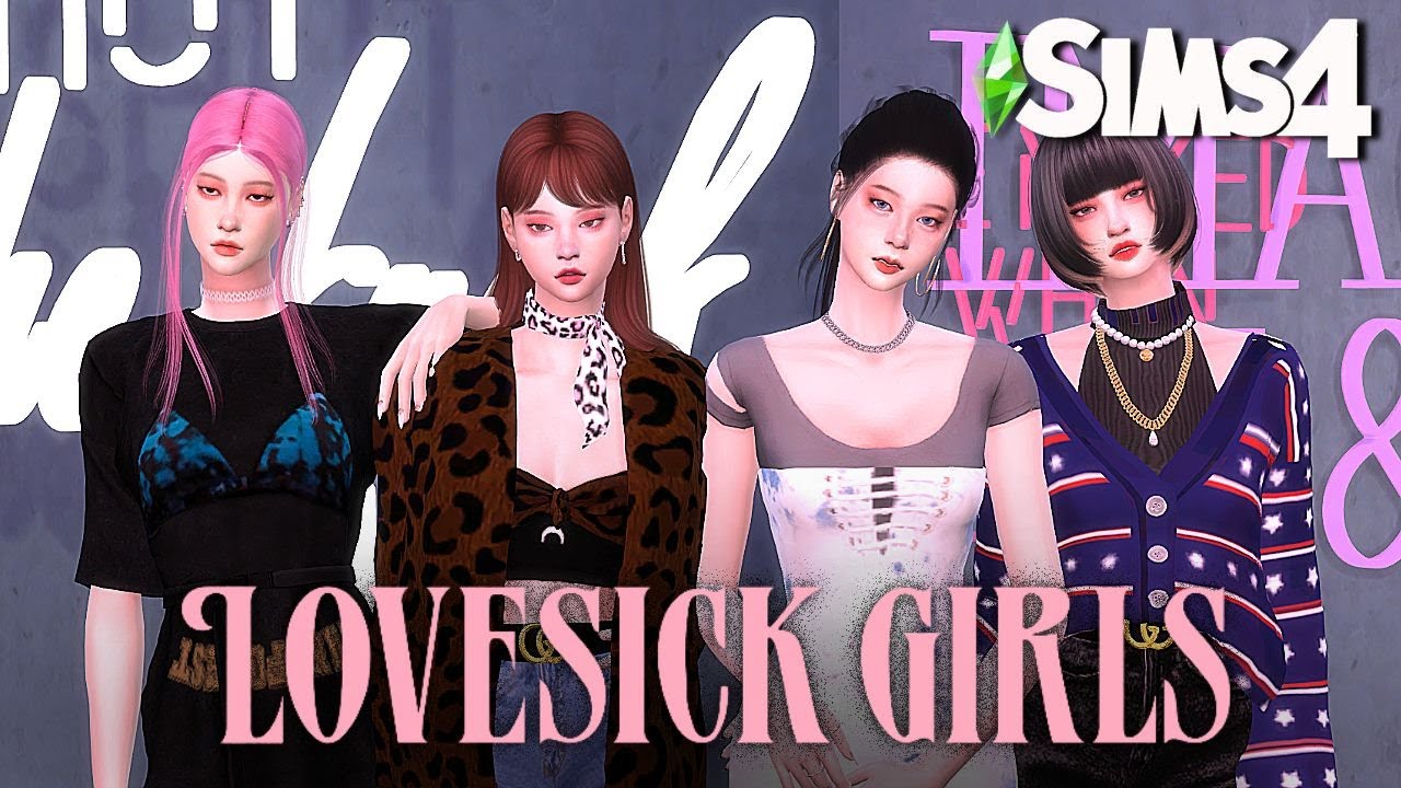 The Sims 4 CAS : BLACKPINK 'LOVESICK GIRLS' EDITION + CC Links | PYONGSIMS | 블랙핑크 - YouTube