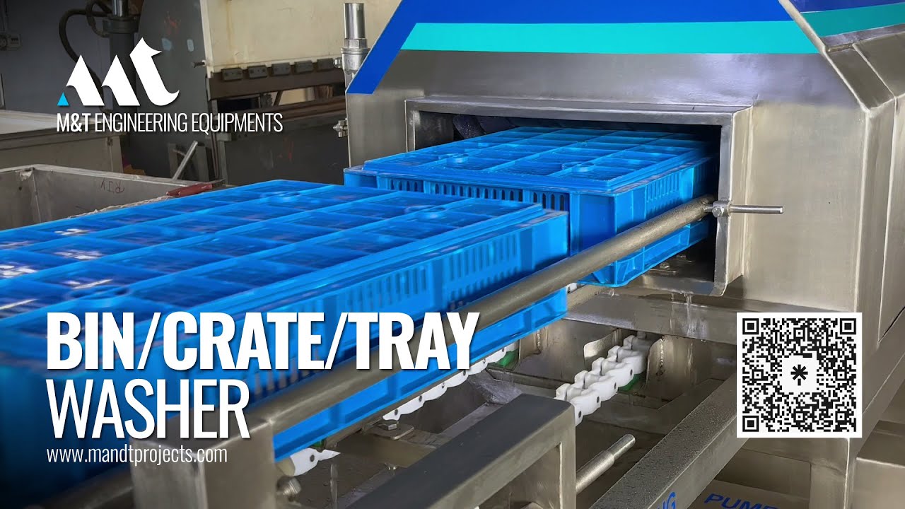 M&T Engineering Industrial Crate washer/Bin Washer/Tray Washer - YouTube