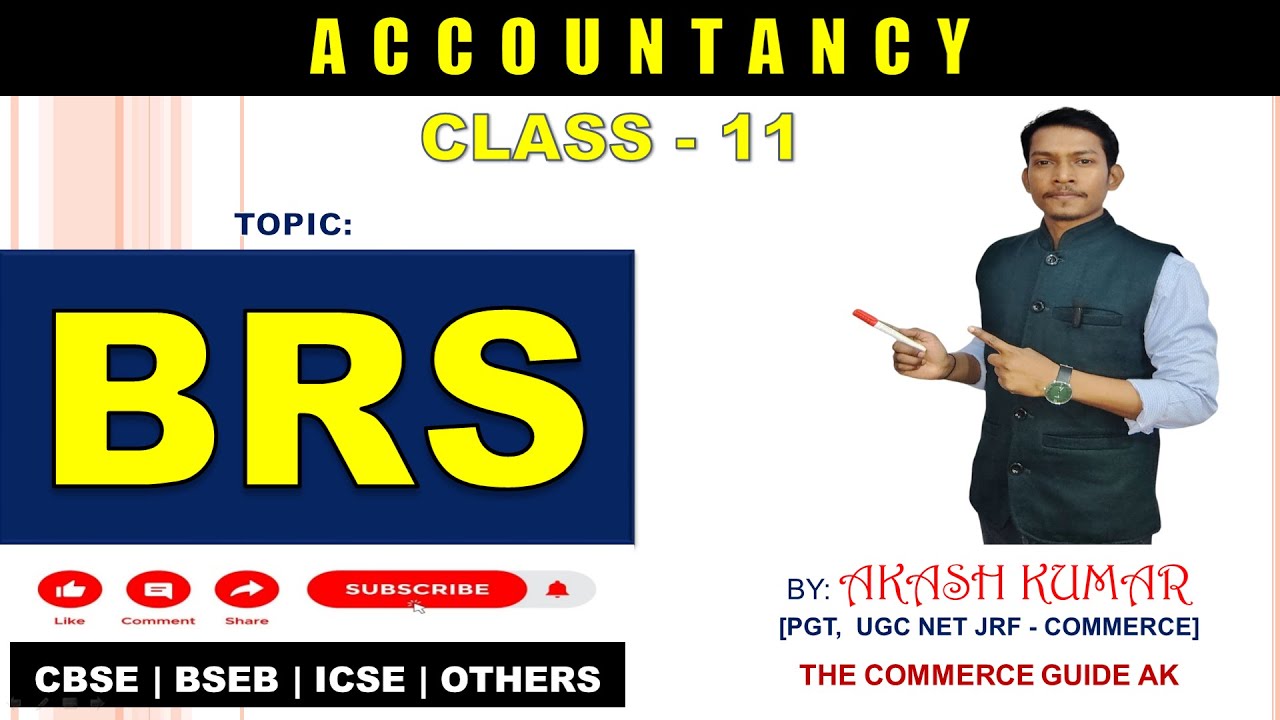 BRS-1 (BANK RECONCILIATION STATEMENT)| ACCOUNTANCY | CLASS-11 # ...