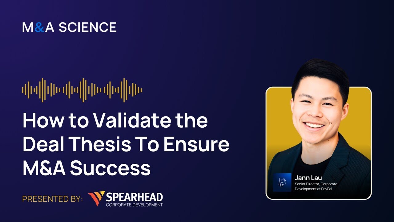 How to Validate the Deal Thesis To Ensure M&A Success | Jann Lau w ...