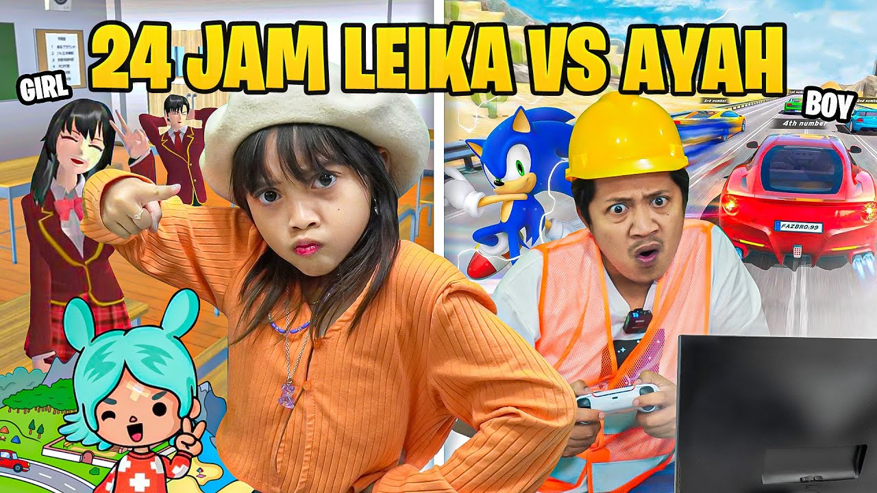 SEHARIAN LEIKA MAIN GAME CHALLENGE VERSUS AYAH 🤨😍🥰🤭 KOMPILASI LEIKA ...