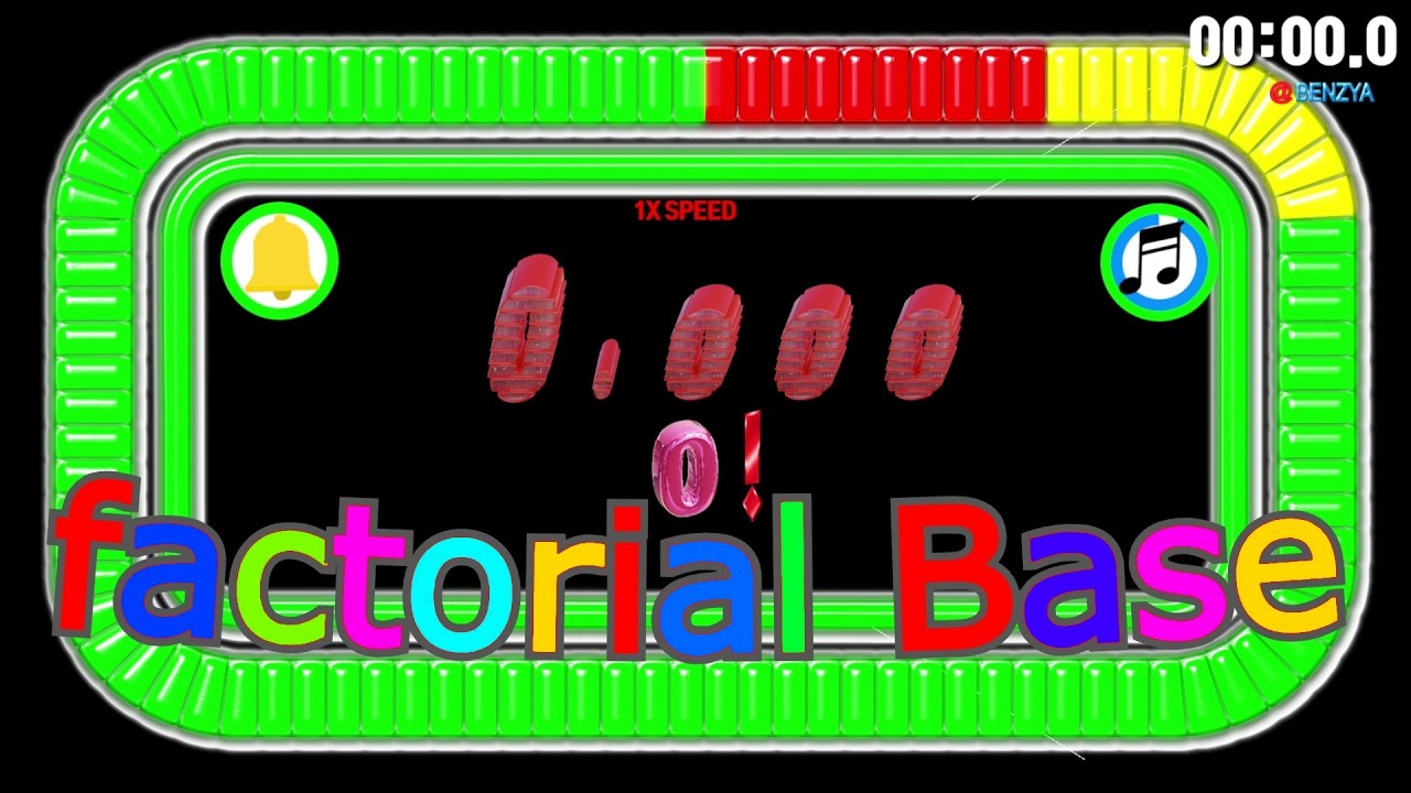 base 10 decimal 0 to 1000 countup convert [ factorial base ] timer ...