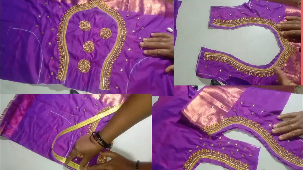 aari free class||aari work blouse full cutting for beginners in easy ...