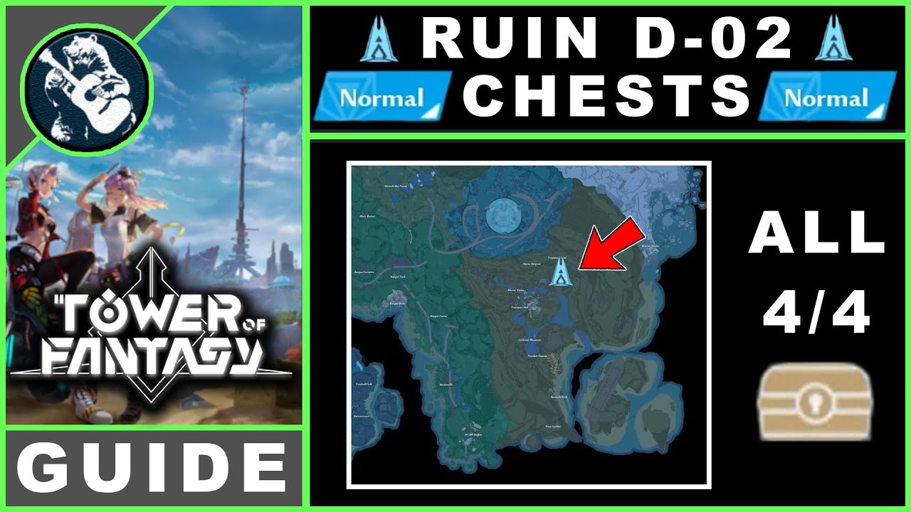 All 4 Chest Locations in Ruin D 02 Normal Mode | Crown | Tower of ...