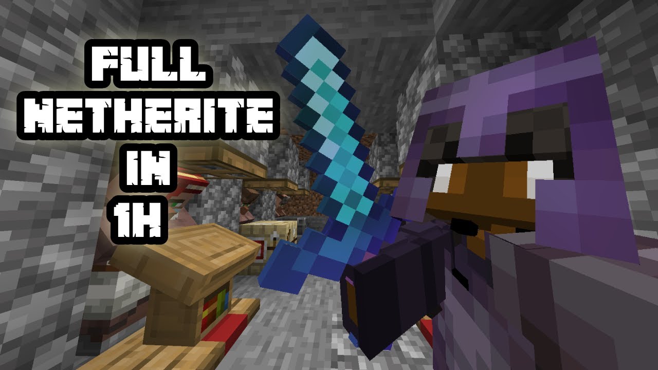 Making a base to get full netherite in just 1h - YouTube