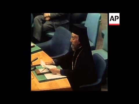 SYND 20 7 74 MAKARIOS ADDRESSES UNITED NATIONS ON CYPRUS SITUATION