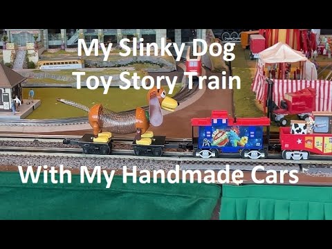 My Slinky Dog Toy Story Train with My Handmade Cars - YouTube
