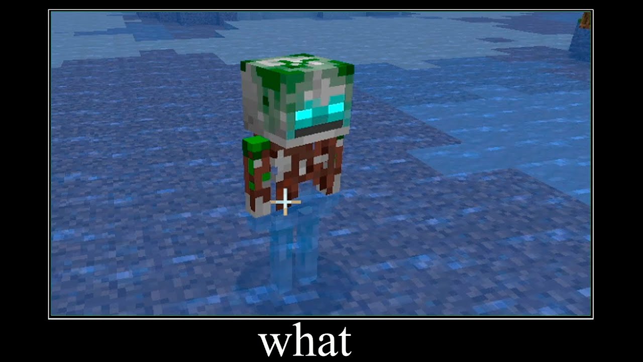 Minecraft wait what meme part 55 (A drowned skeleton) - YouTube