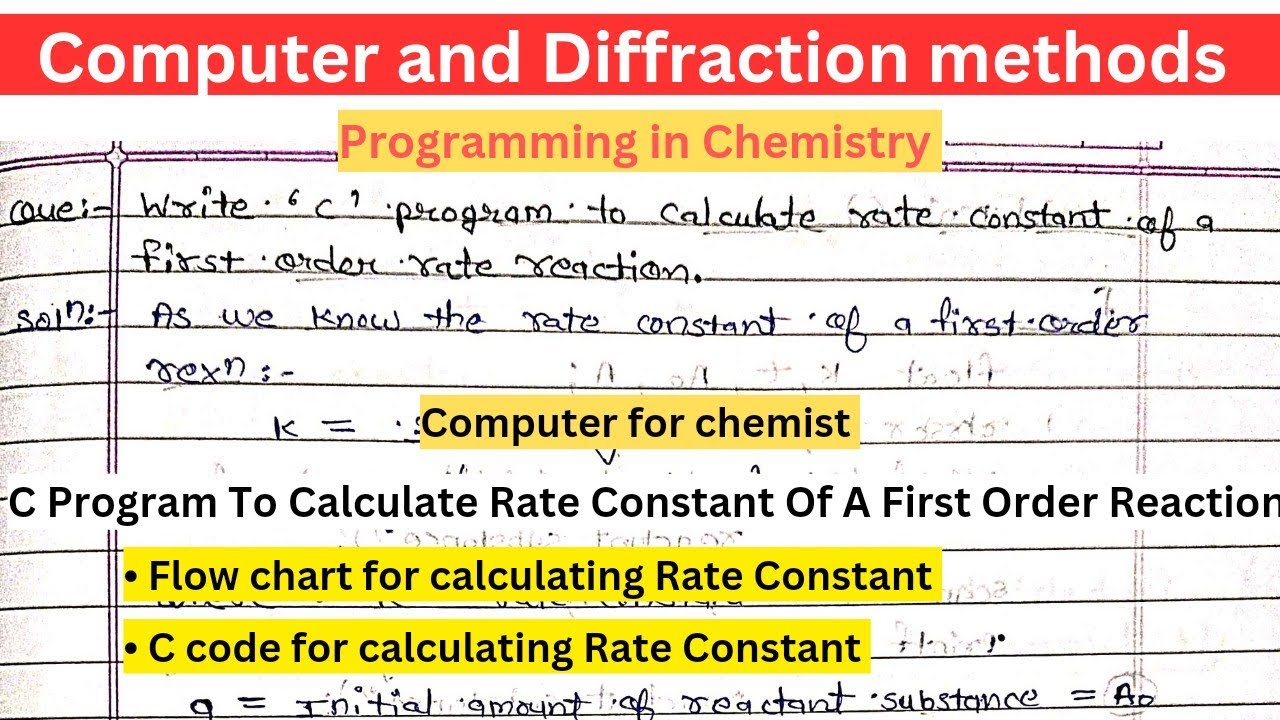 C Program To Calculate Rate Constant Of First Order Reaction | MSc ...