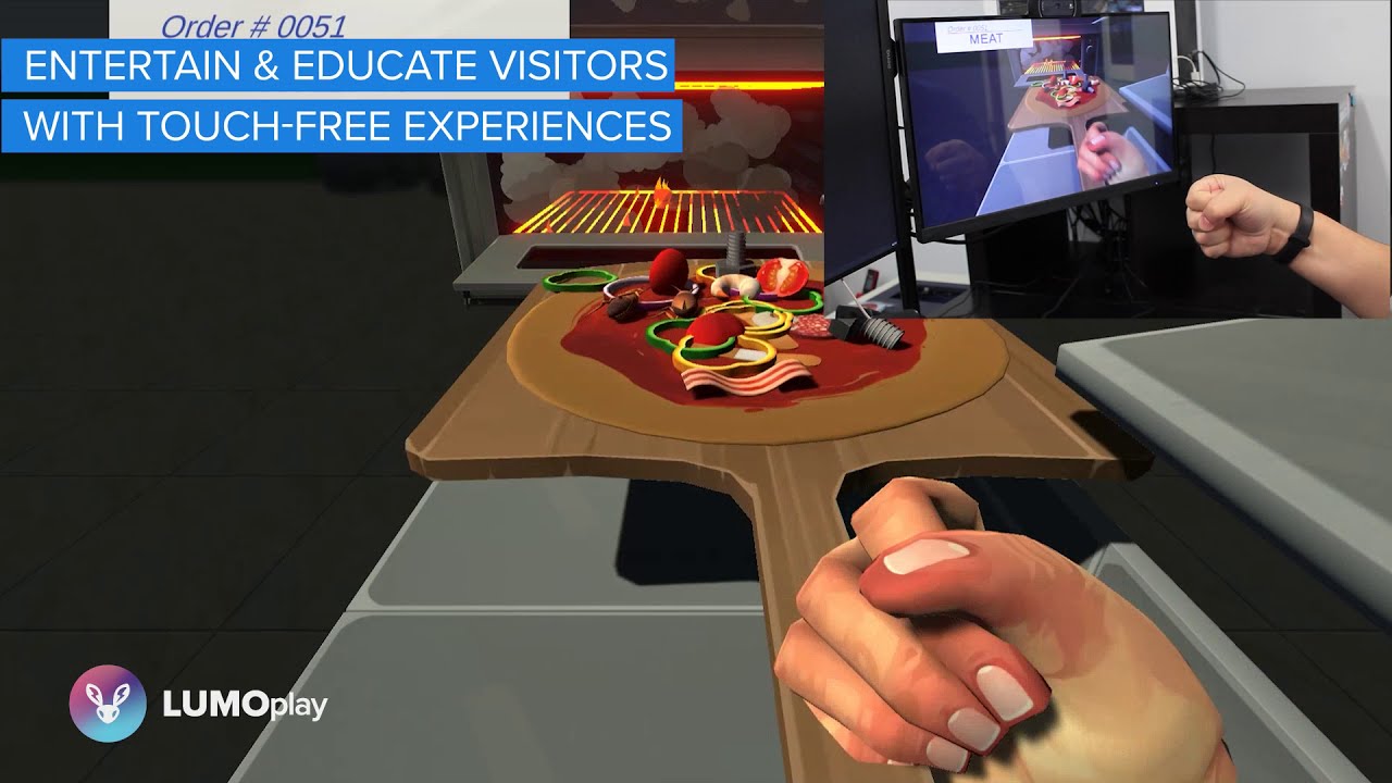 Papa Dot's Pizza | interactive hand tracking experience from LUMOplay - YouTube