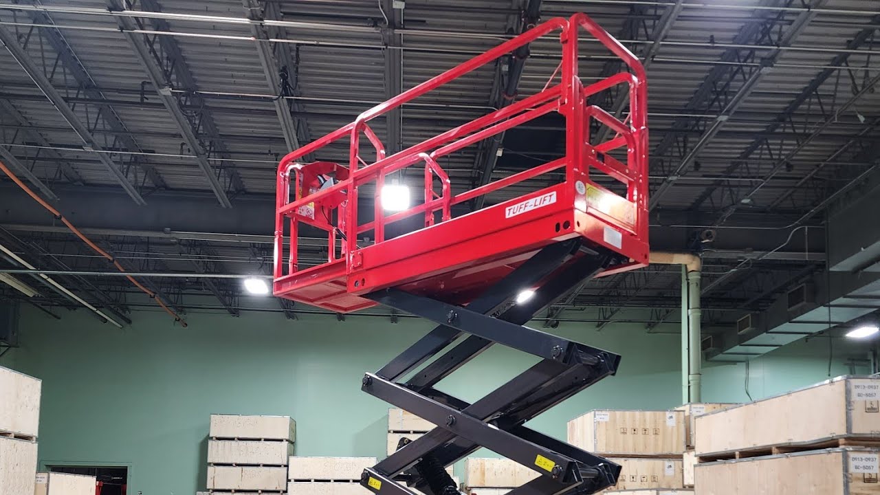 Fully Electric Scissor Lift 26 Ft. Work Height 19 Foot Platform Up Down ...