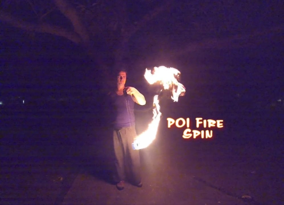 Fire Spinning POI slow motion - Sydney - YouTube
