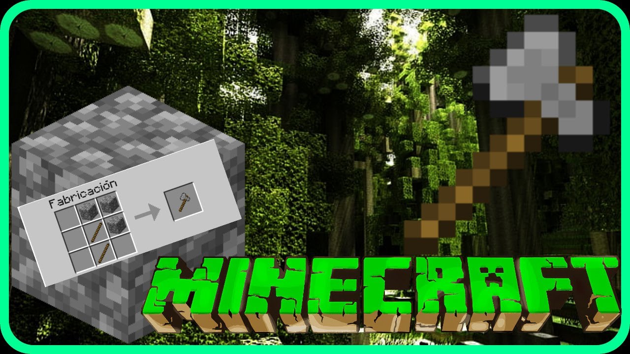 COMO HACER UN HACHA DE PIEDRA|MINECRAFT JAVA|2020|ESPAÑOL - YouTube