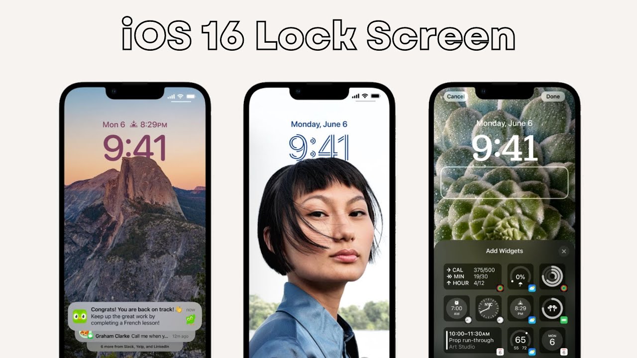 iOS 16 New customizable Lock Screen Interface - YouTube