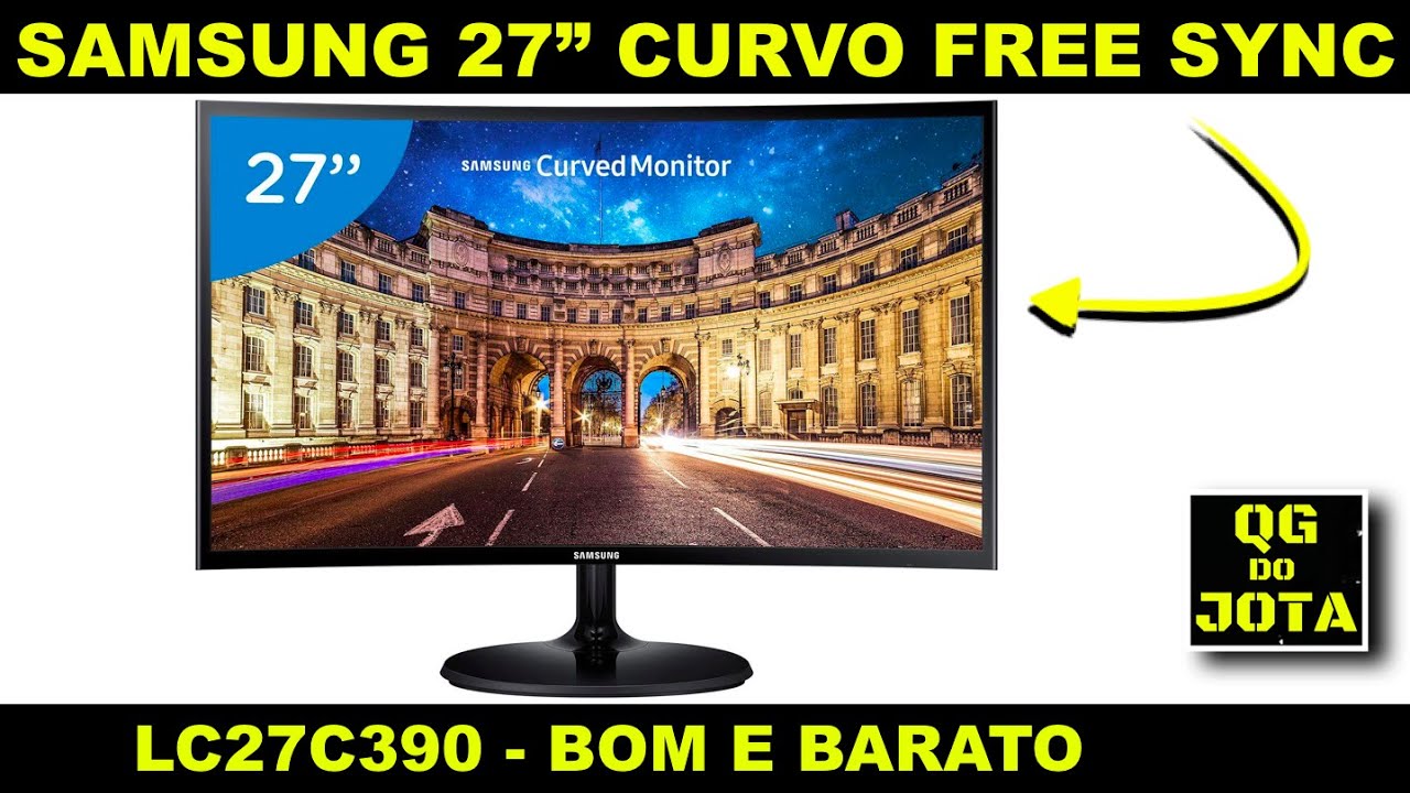 MONITOR LED 27" SAMSUNG LC27C390 FULL HD CURVO FREE SYNC Unboxing ...