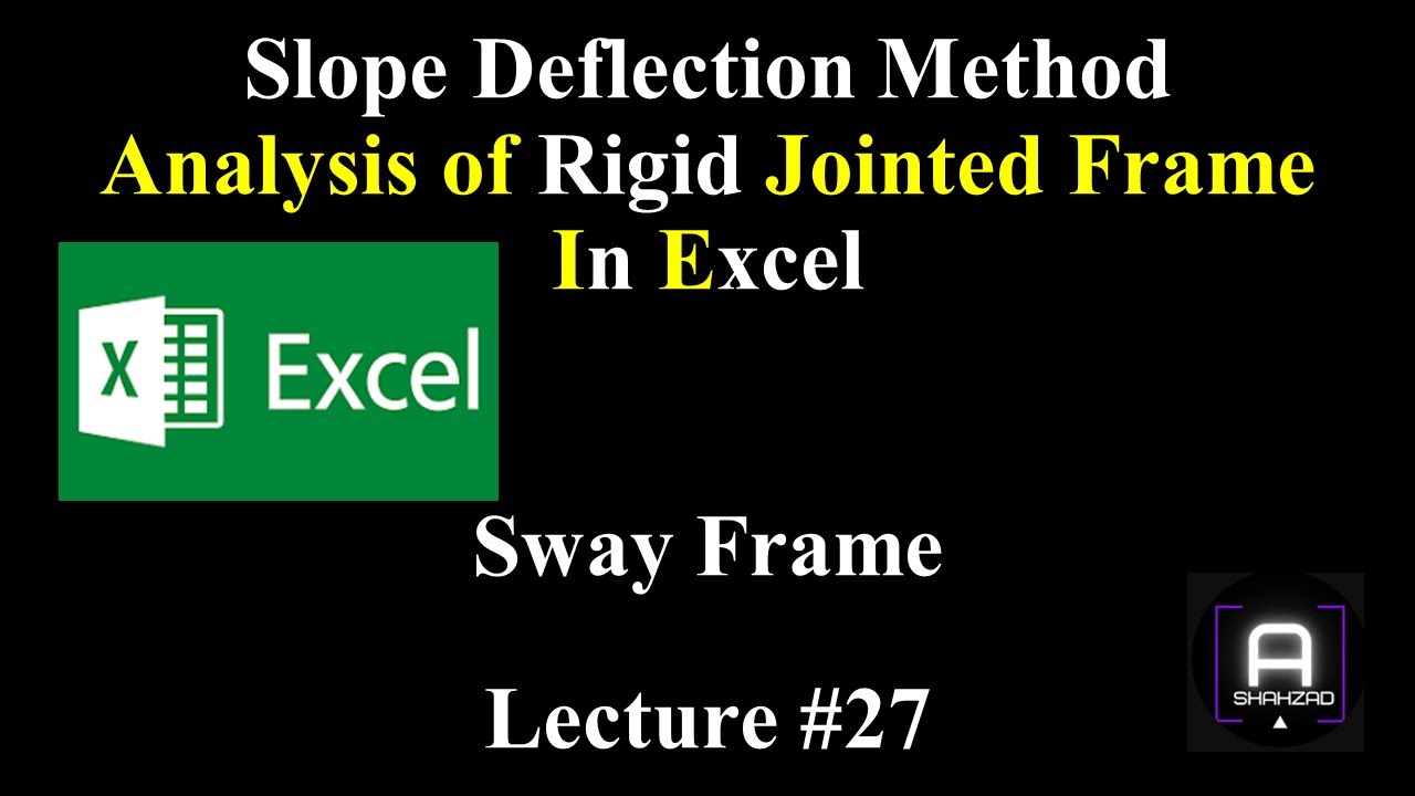 Analysis of Sway Frame Slope Deflection Method In Excel - YouTube