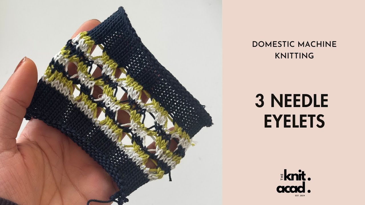 Domestic Machine Knitting - Large Eyelets - YouTube