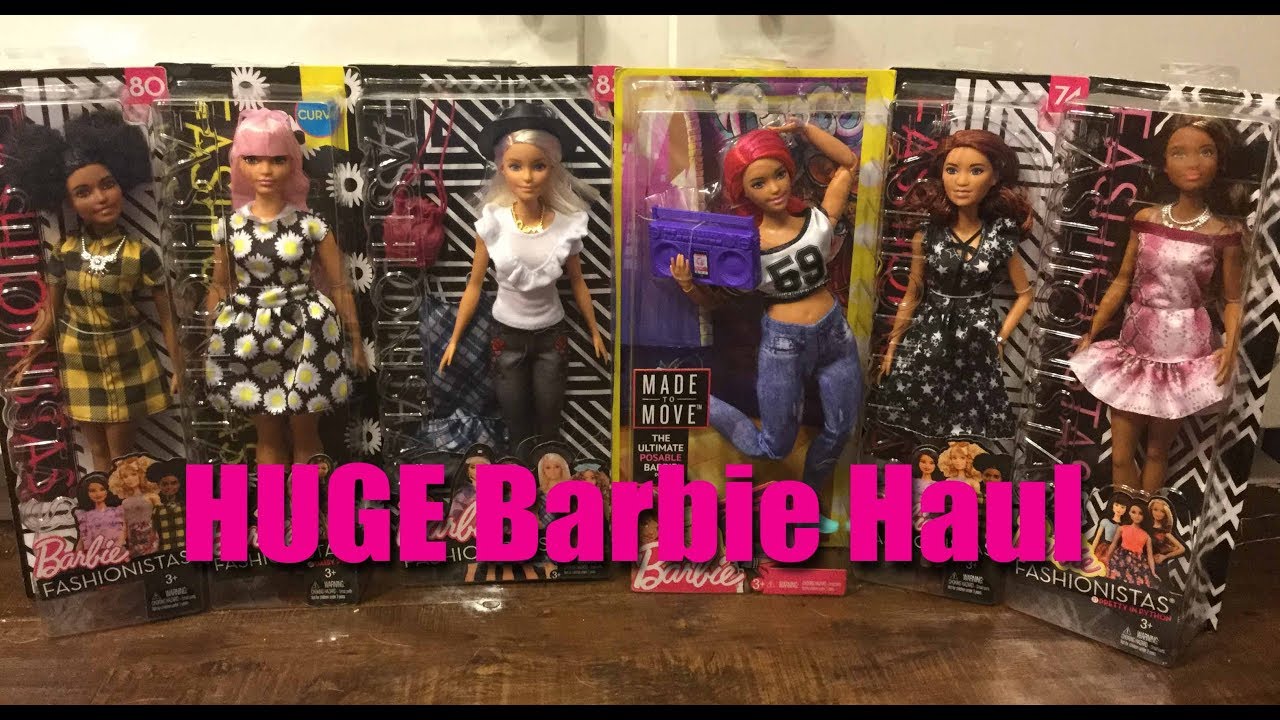 Doll Haul/Review - HUGE Barbie Fashionista Haul and CURVY MADE TO MOVE ...