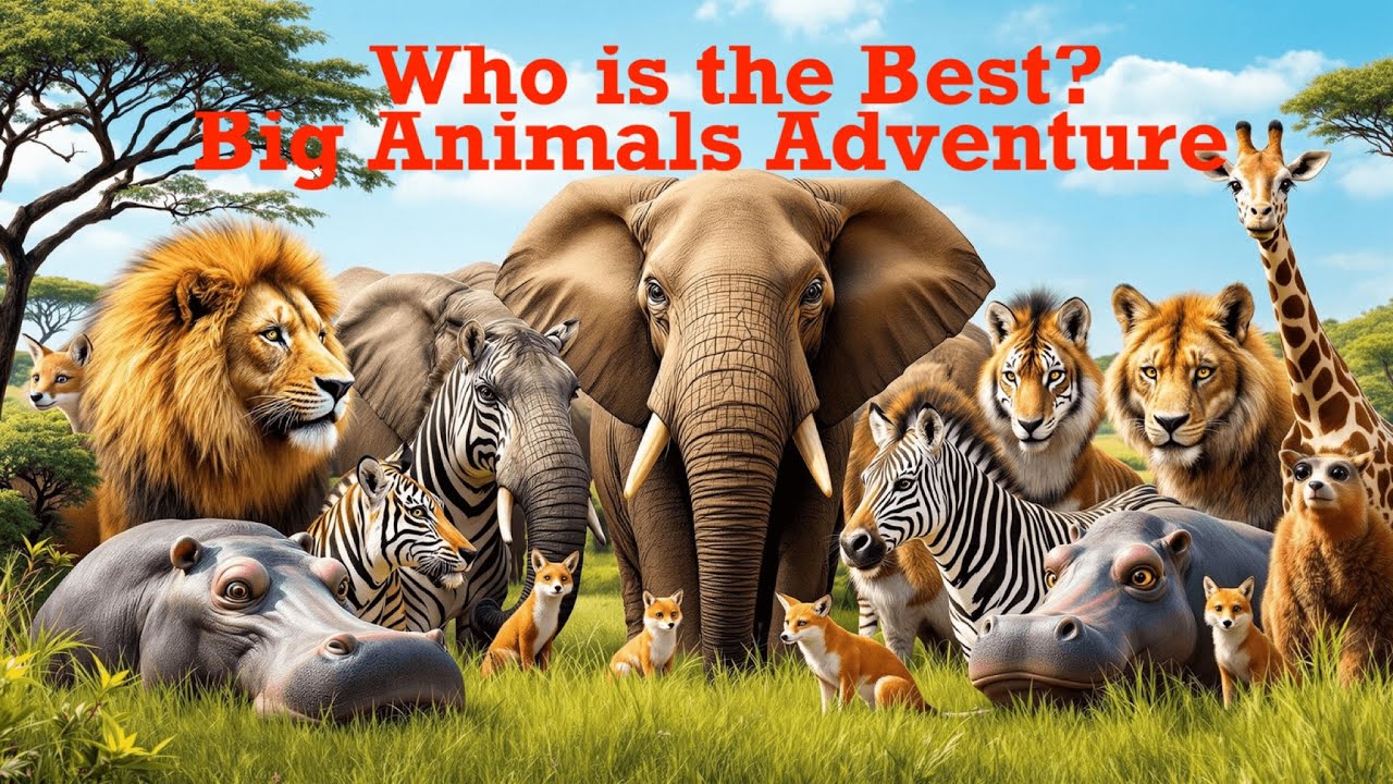 Learn the Tales of Big Animals, Lion King, Elephant, Hippo, Giraffe ...