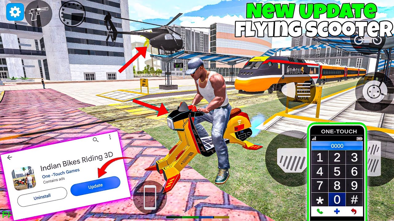GTA Indian New Update 😱|| Flying Scooter Helicopter Indian Bikes Riding 3D New Update All Cheat ...