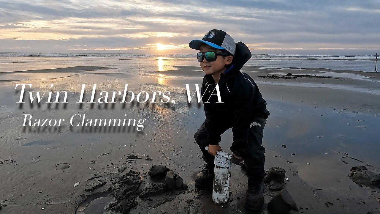 Digging Razor Clams in Washington coast for the first time! - catch and ...