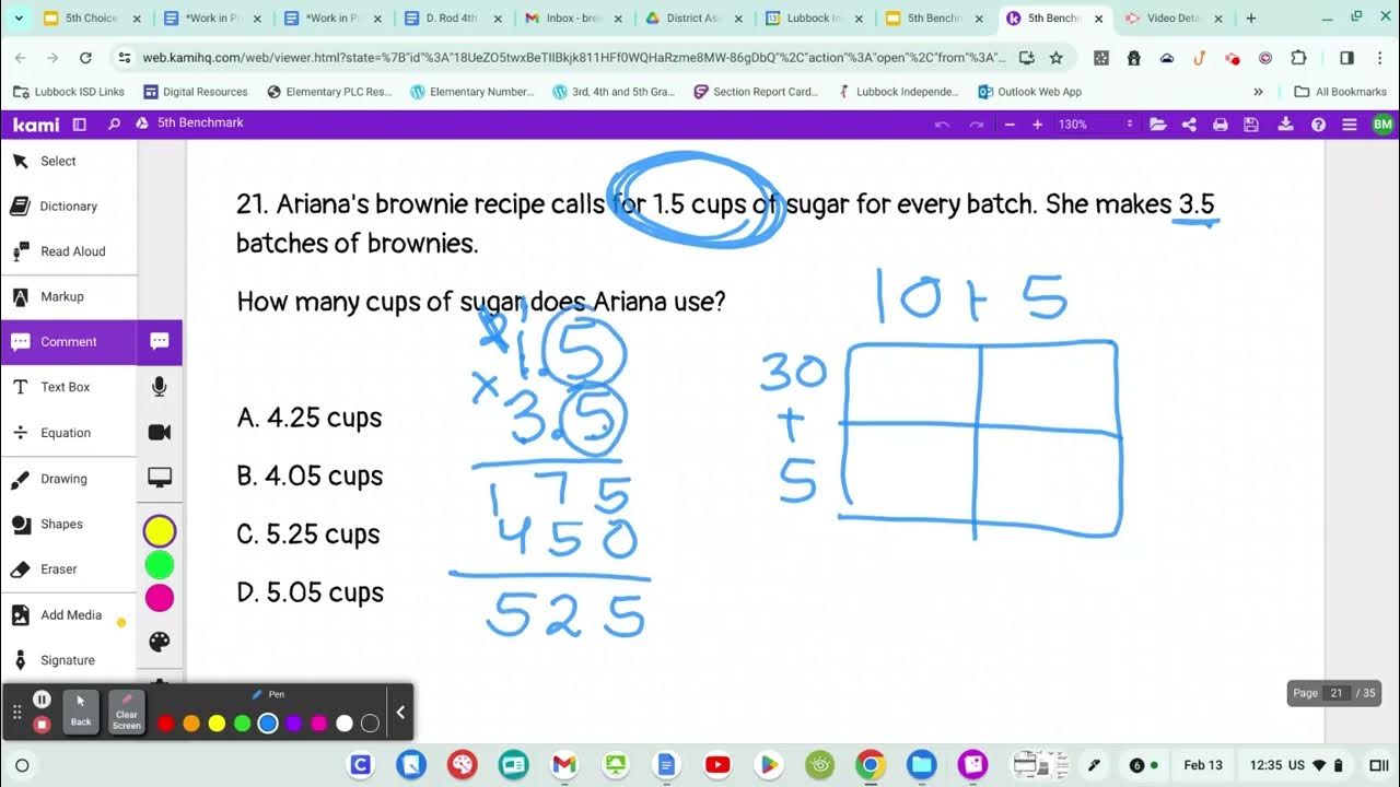 5th grade benchmark question 21 - YouTube