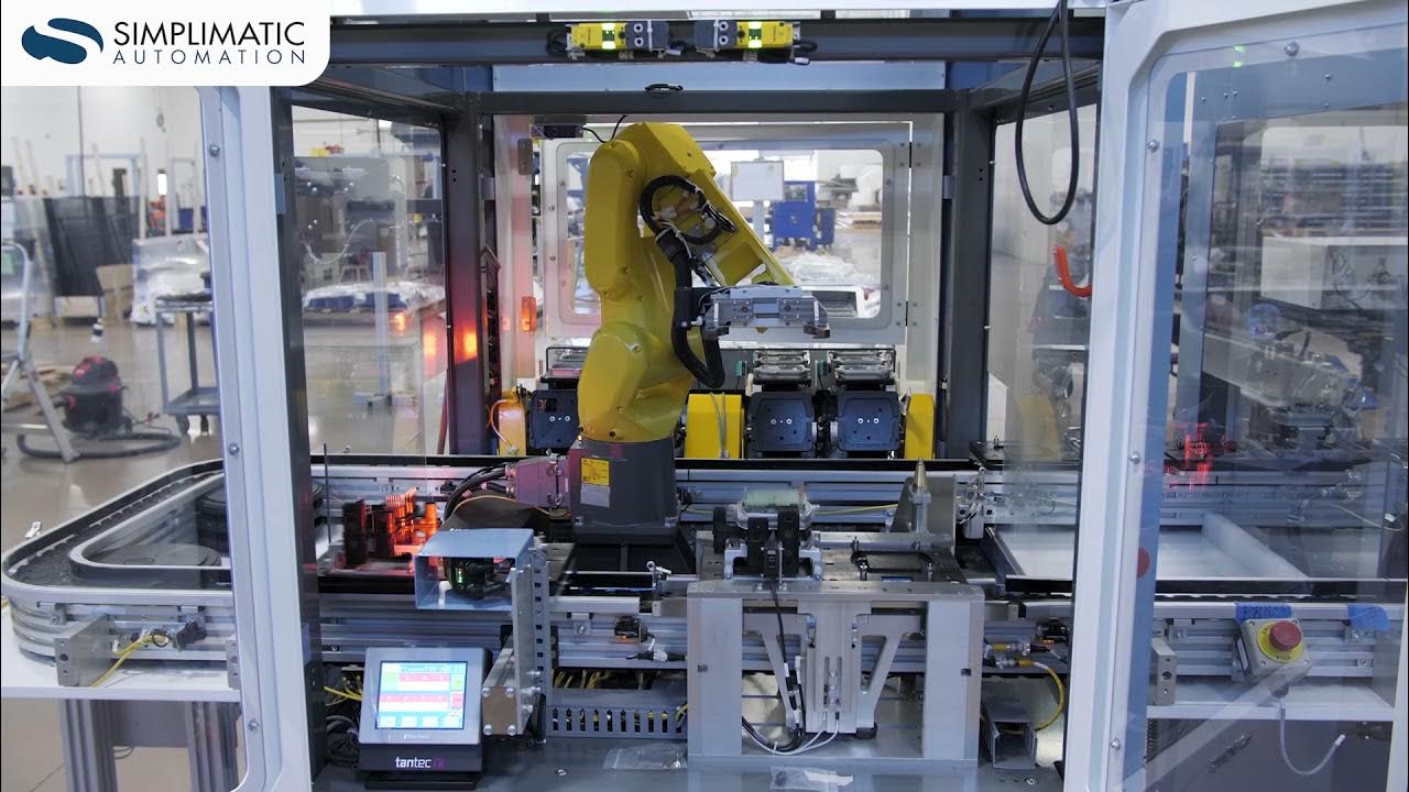 Simplimatic Robotic ECM Assembly Automation Cell - YouTube