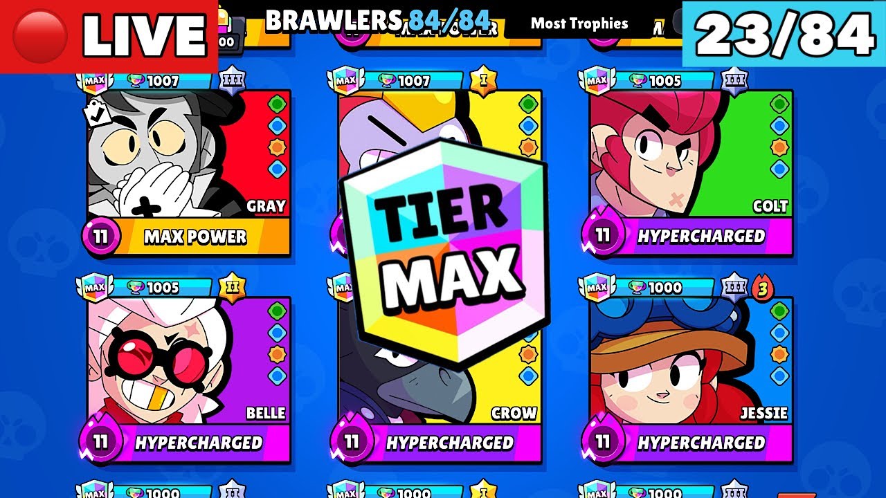 🔴 LIVE - ROAD TO EVERY TIER MAX BRAWLER PT.4 | BRAWL STARS - YouTube