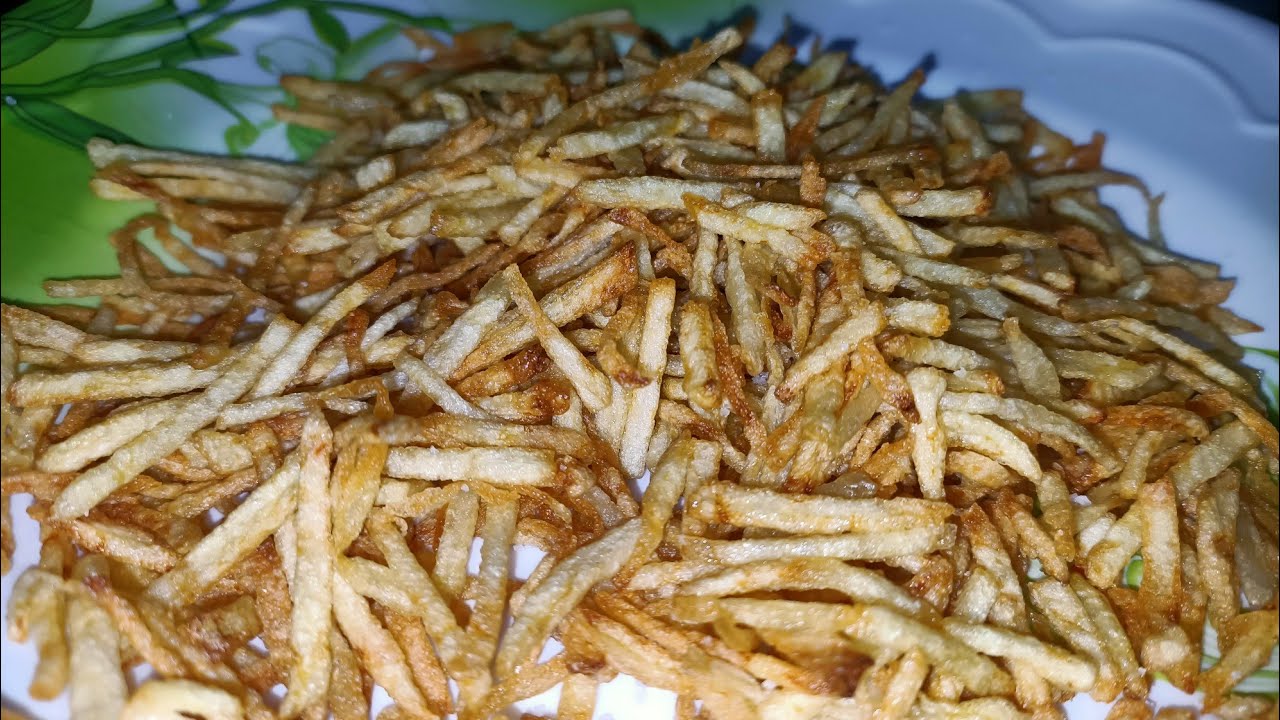 Crispy string potato fries | with 3 ingredients only - YouTube