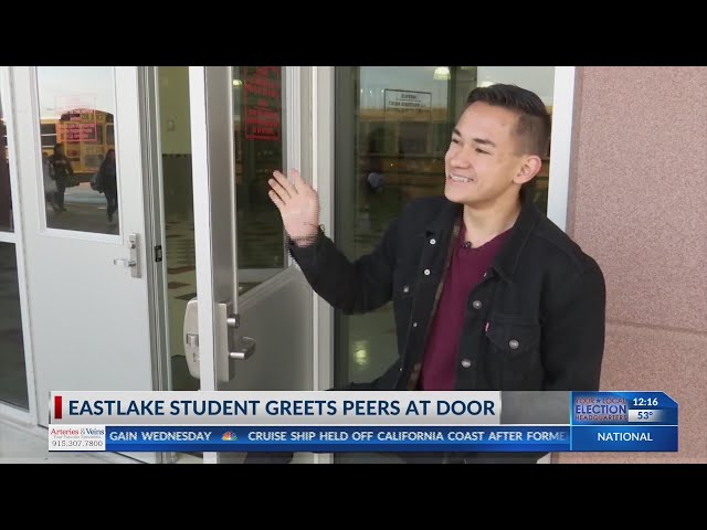 Student Opening Door