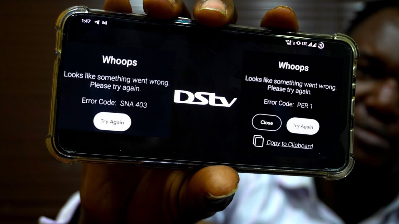 HOW TO FIX ALL DSTV STREAMING APP ERROR CODES 503 SNA 403 PER 0