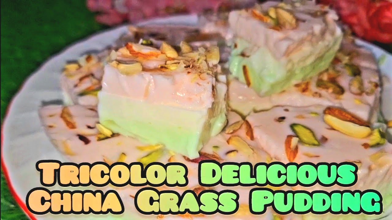 China Grass Pudding | Tricolor China Grass Pudding Recipe | Agar Agar ...