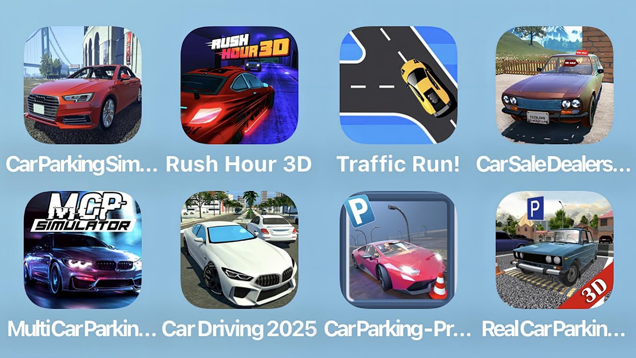 Car Parking Simulator, Rush Hour 3D, Traffic Run, Car For Sale and More ...