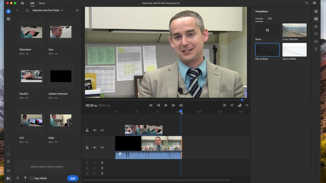 Adobe Rush Tutorial for Interview and Five-Shot Sequence B-Roll - YouTube