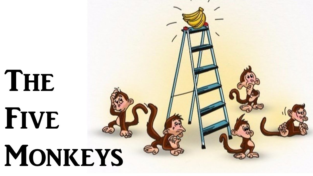 The Five Monkeys : A Story with Subtitles - YouTube