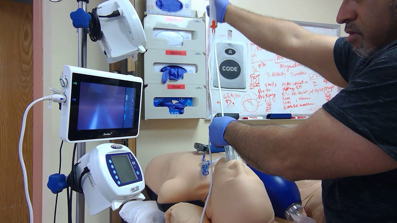 Ambu Ascope used to intubate via the Air-Q intubating supraglottic ...