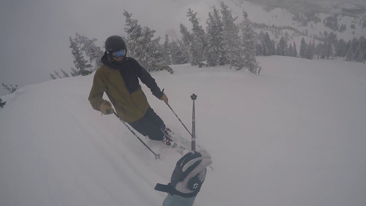 Epic Powder Skiing Snowbird Baldy First Tracks 2 feet + - YouTube