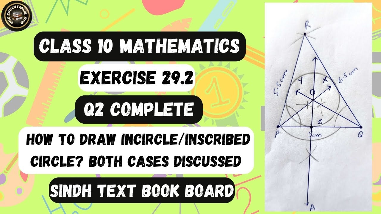 Exercise 29.2 Question 2 | How to Draw Incircle/Inscribed Circle of ...