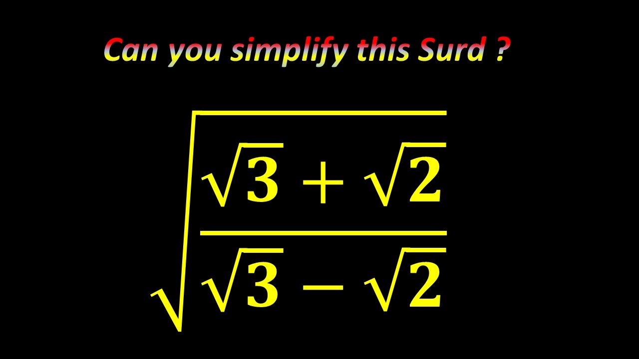 Simplify this surd expression! - YouTube