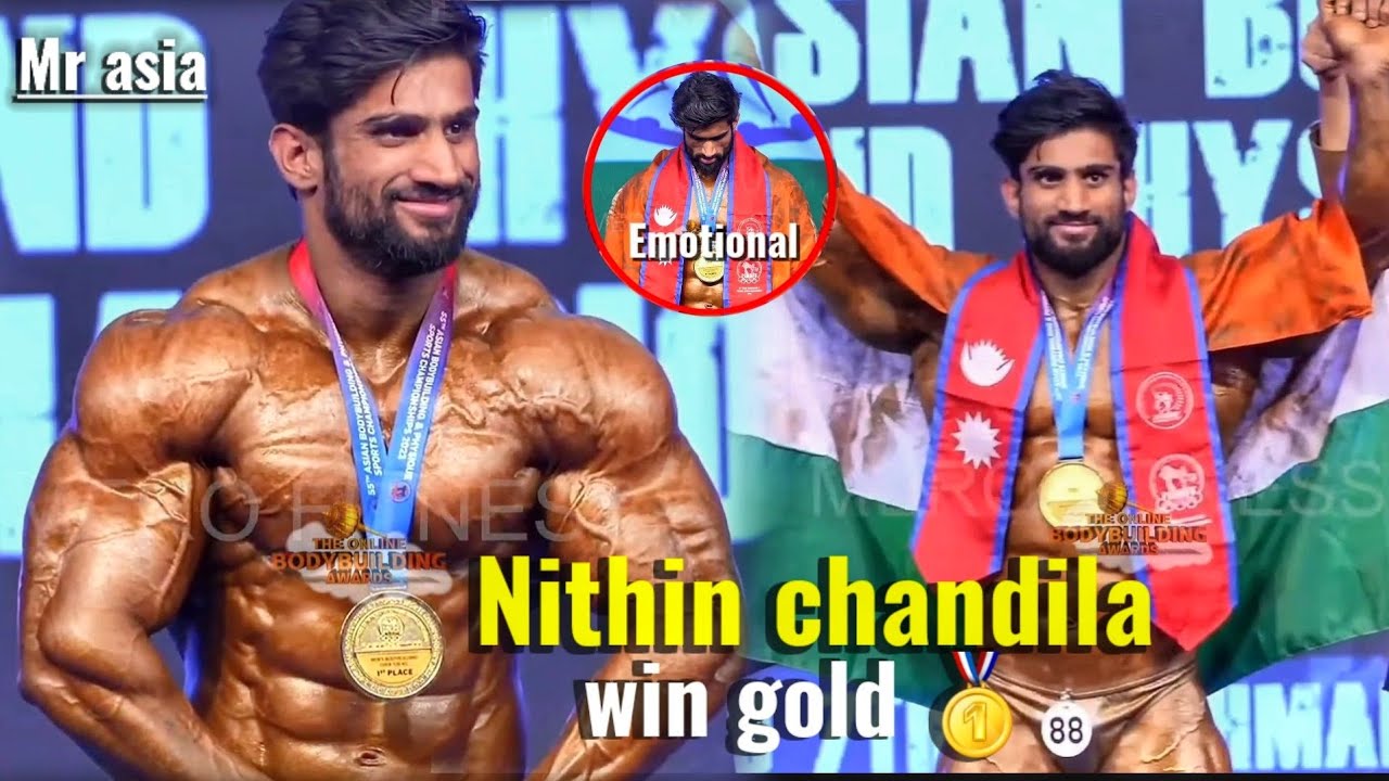Nithin chandila Win gold🥇medal in Mr Asia 2O23 || Nitin chandila very ...