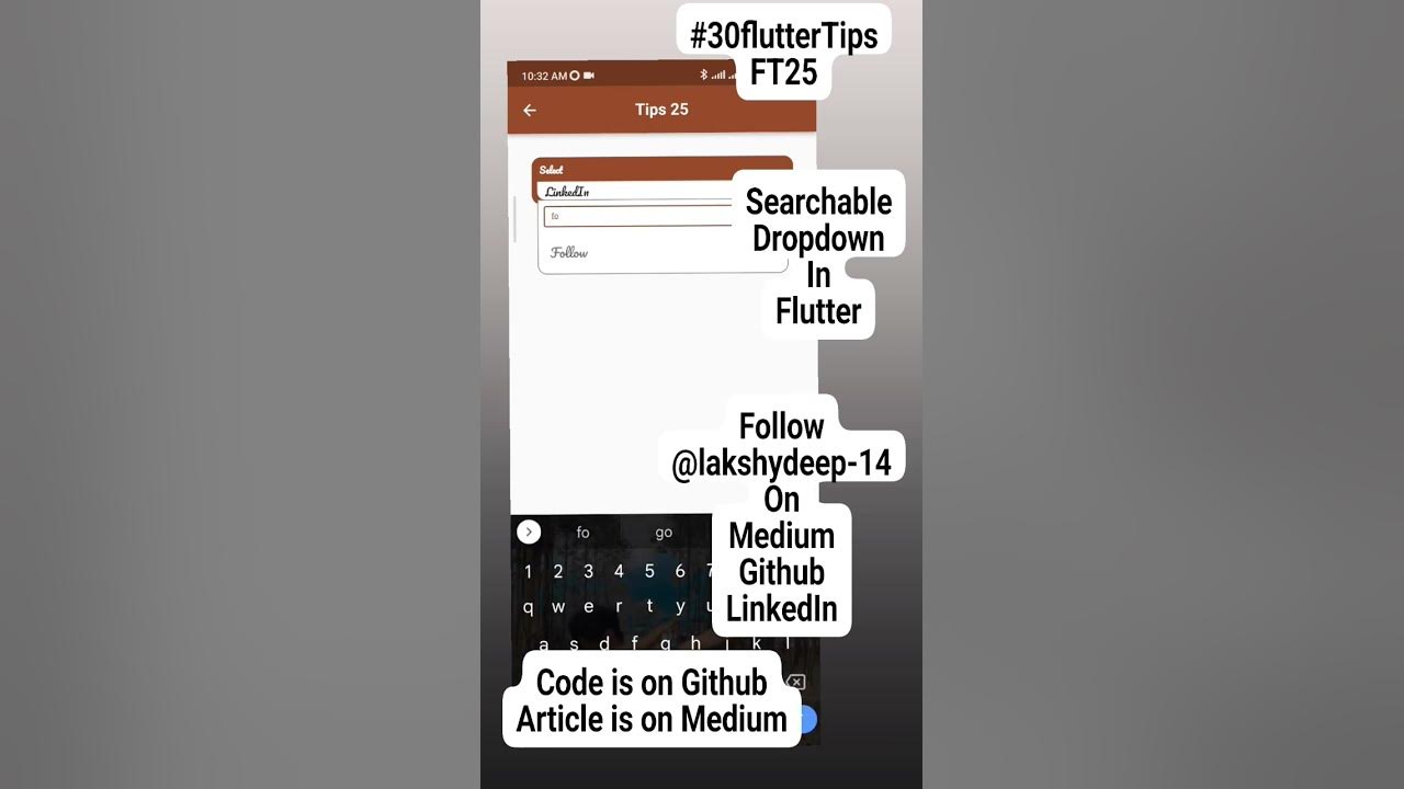 Ft25 Searchable Dropdown In Flutter Flutter 30fluttertips Lakshydeepvikram Youtube