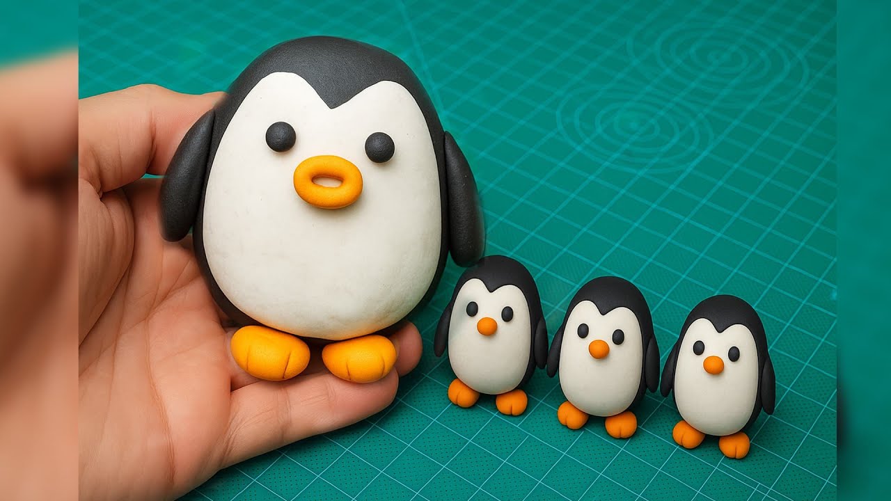 Penguin Clay Modeling Tutorial Clay Art for Beginners DIY Polymer Clay ...