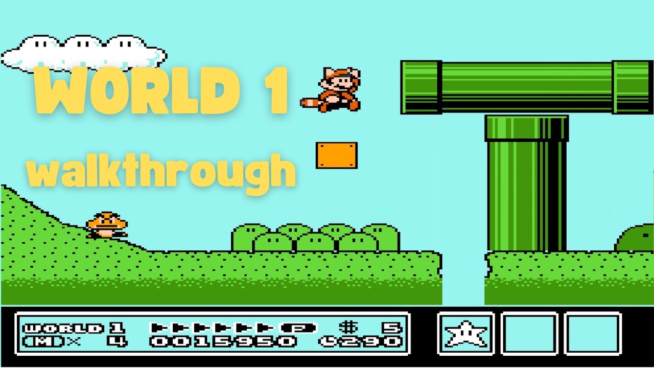 Super Mario Bros 3 [NES] - World 1 - Walkthrough - YouTube