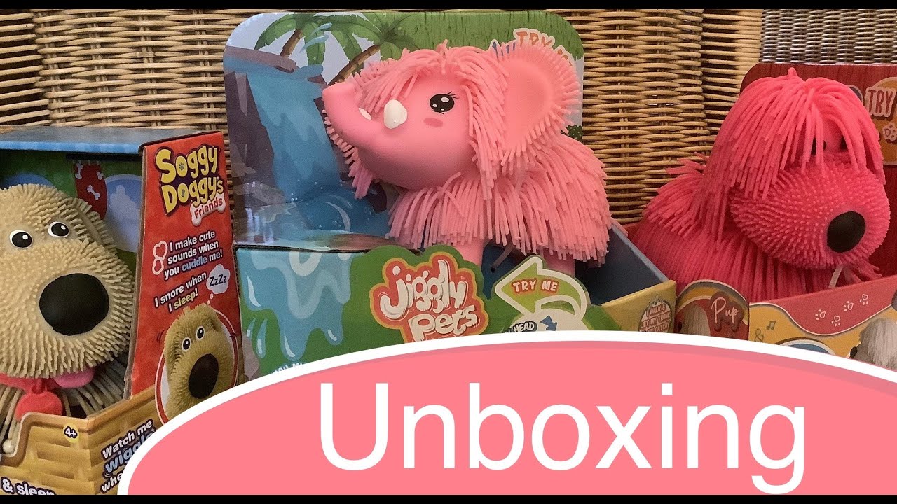 Jiggly Pets Pink Elephant Walking Squishy Pet Unboxing, Demonstration ...
