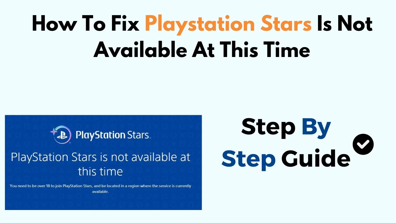 How To Fix PlayStation Stars Is Not Available At This Time - YouTube