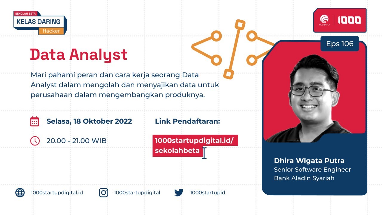 #SekolahBeta Kelas Daring - Hacker: Data Analyst by Dhira Wigata Putra - YouTube