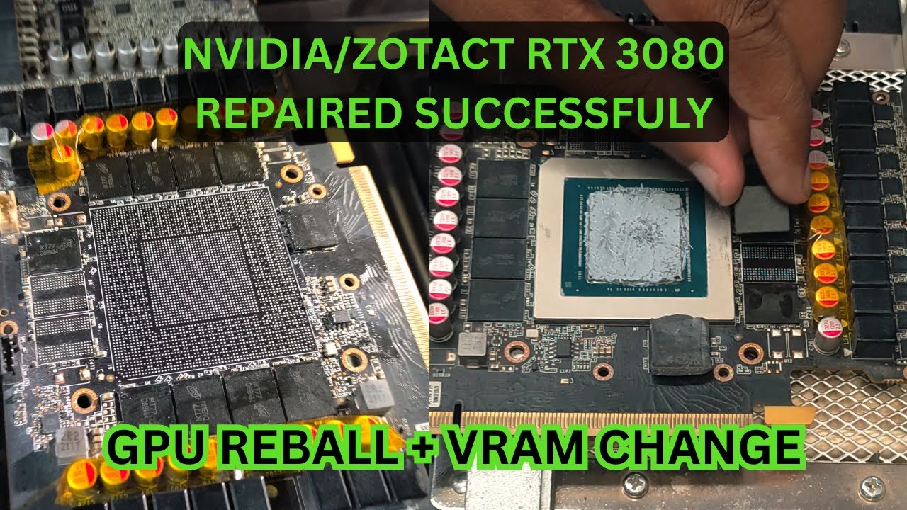 Zotac RTX 3080 GPU Reballing & VRAM Replacement | Full Repair Guide ...