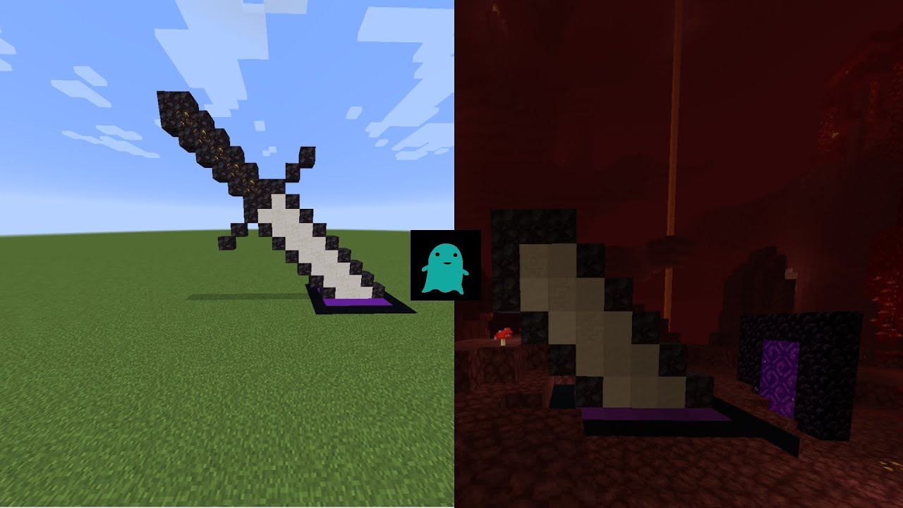 Sword in Nether Portal Statue - YouTube