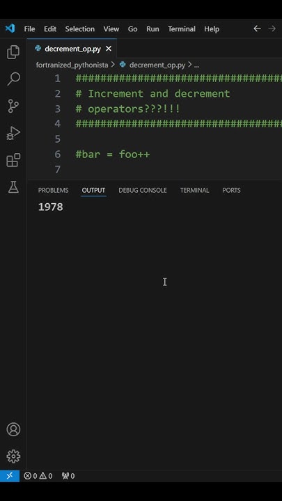 How To Use Decrement And Increment Operators #python - Youtube