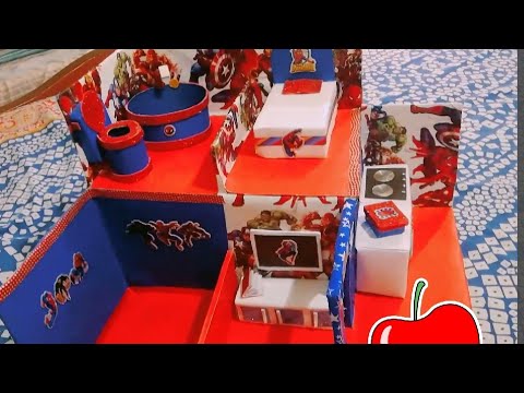 Homemade Spiderman dollhouse tour 4 ️ - YouTube